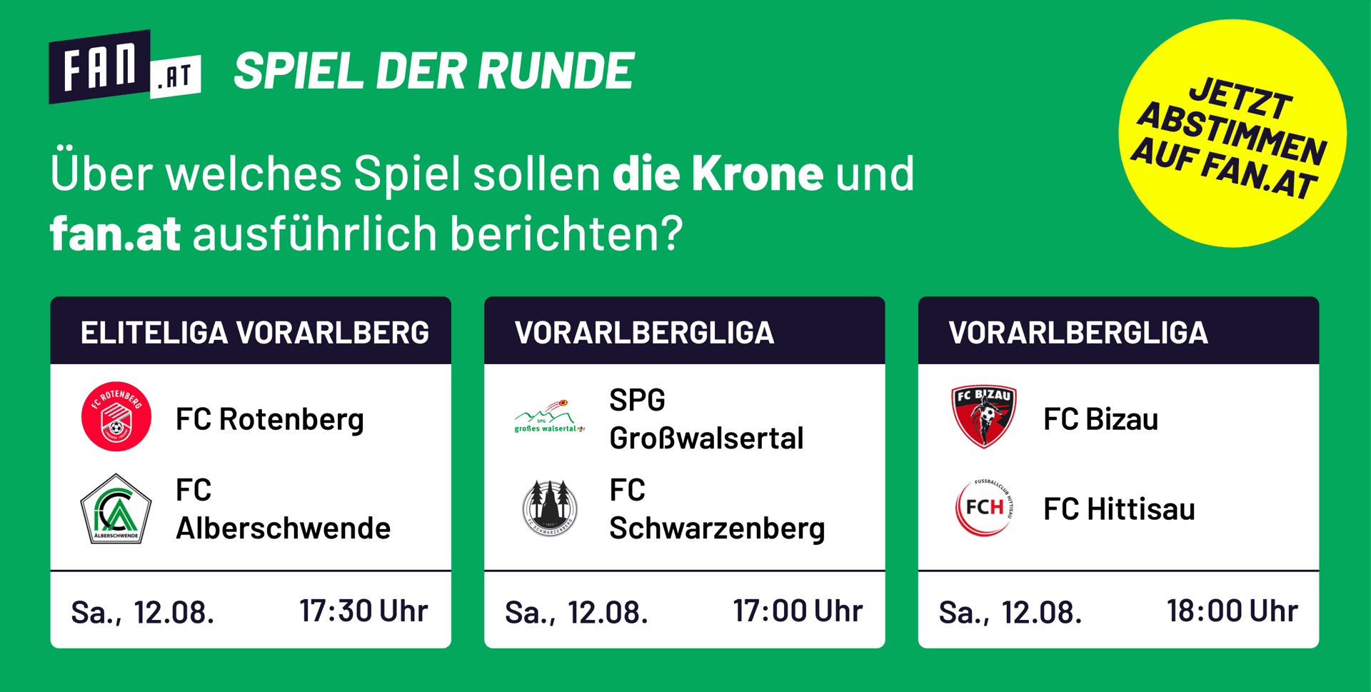 Wähle dein Spiel der Runde (VBG) | fan.at